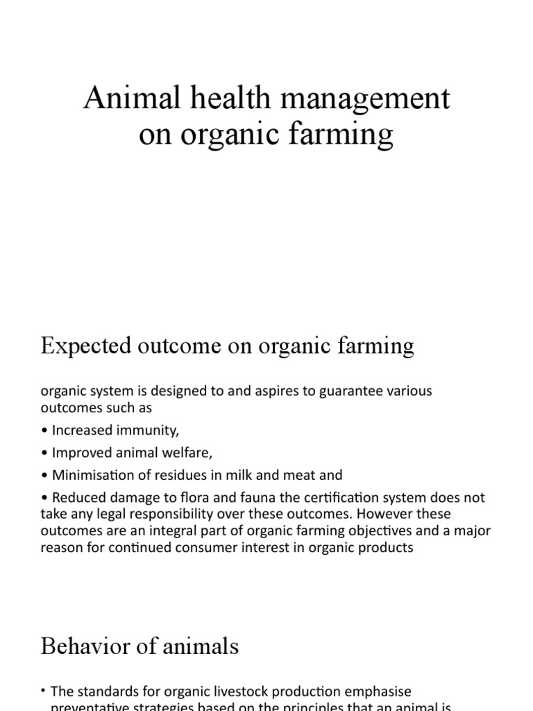 Animal Health Management On Organic Farming | PDF | Cattle | Veterinary ...