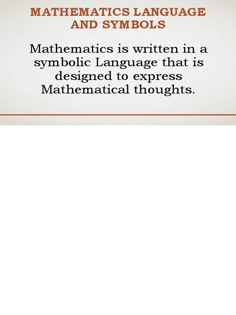 Language of Mathematics | PDF | Mathematics | Numbers