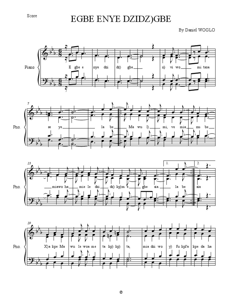 Egbe Enye Dzidzorgbe | PDF