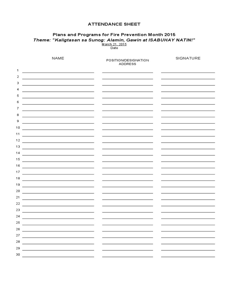 Attendance Sheet 3 | PDF