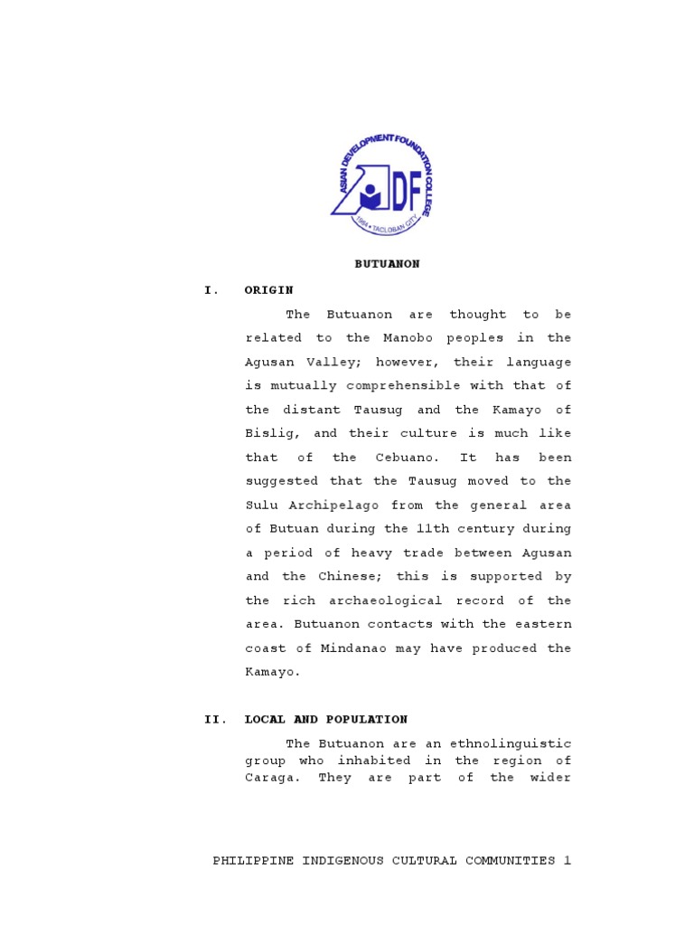 BUTUANON | PDF | Philippines | Mindanao