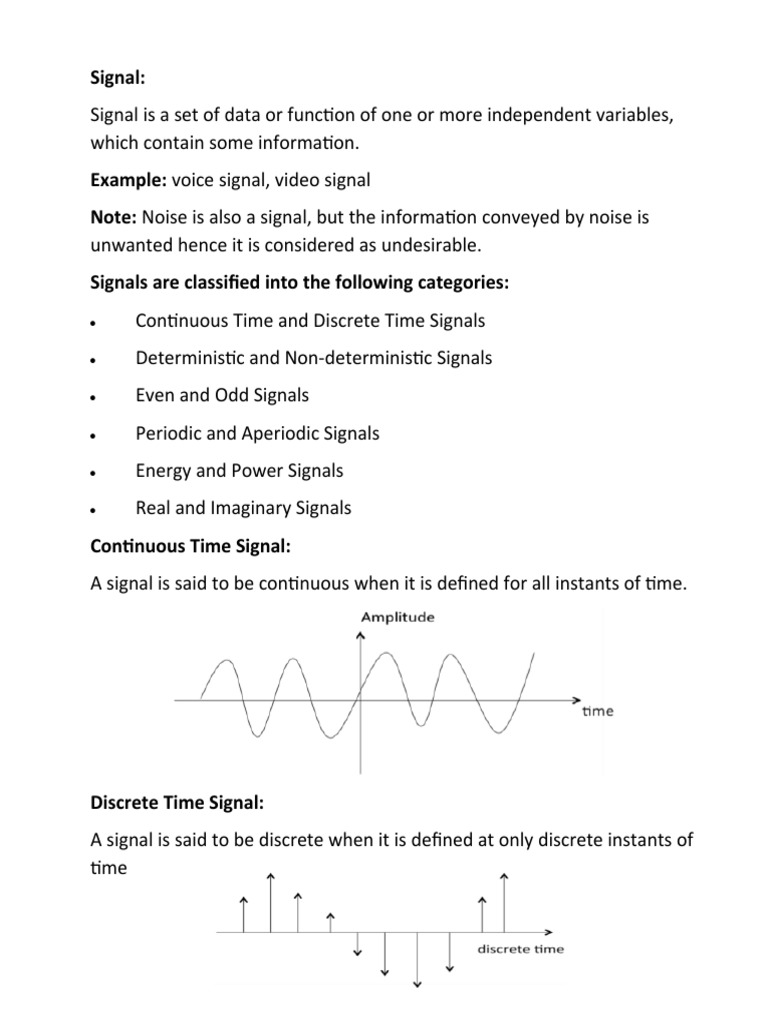 Signal | PDF | Discrete Time And Continuous Time | Phase (Waves)