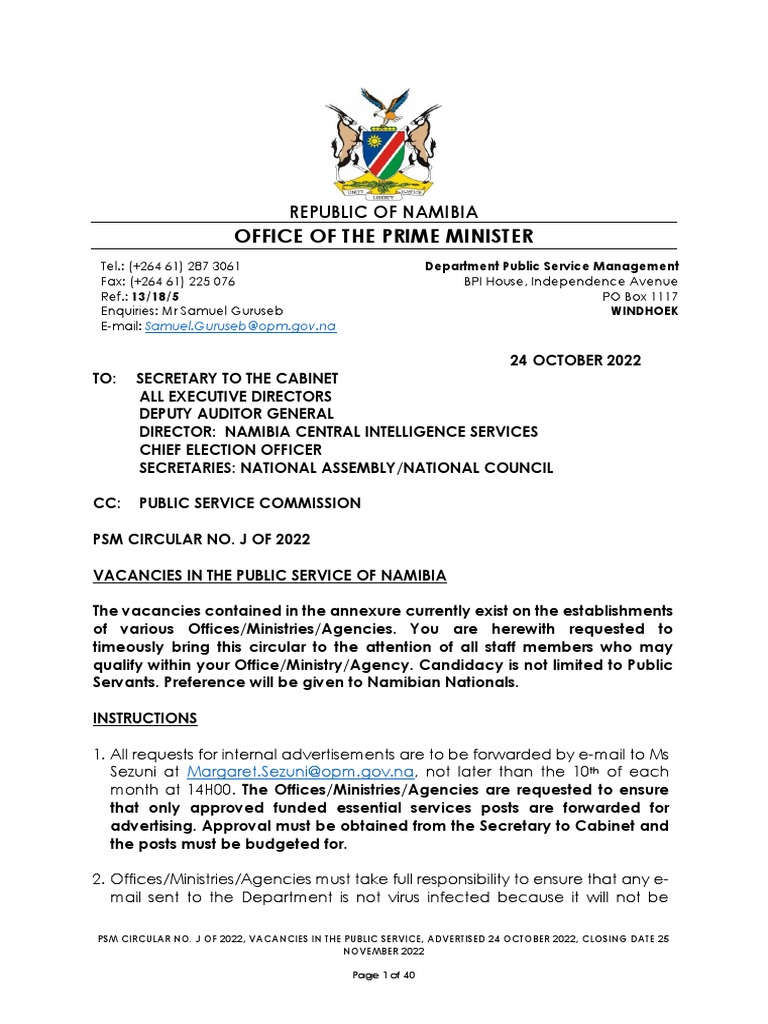 PSM Circular No J of 2022 | PDF | Law Clerk