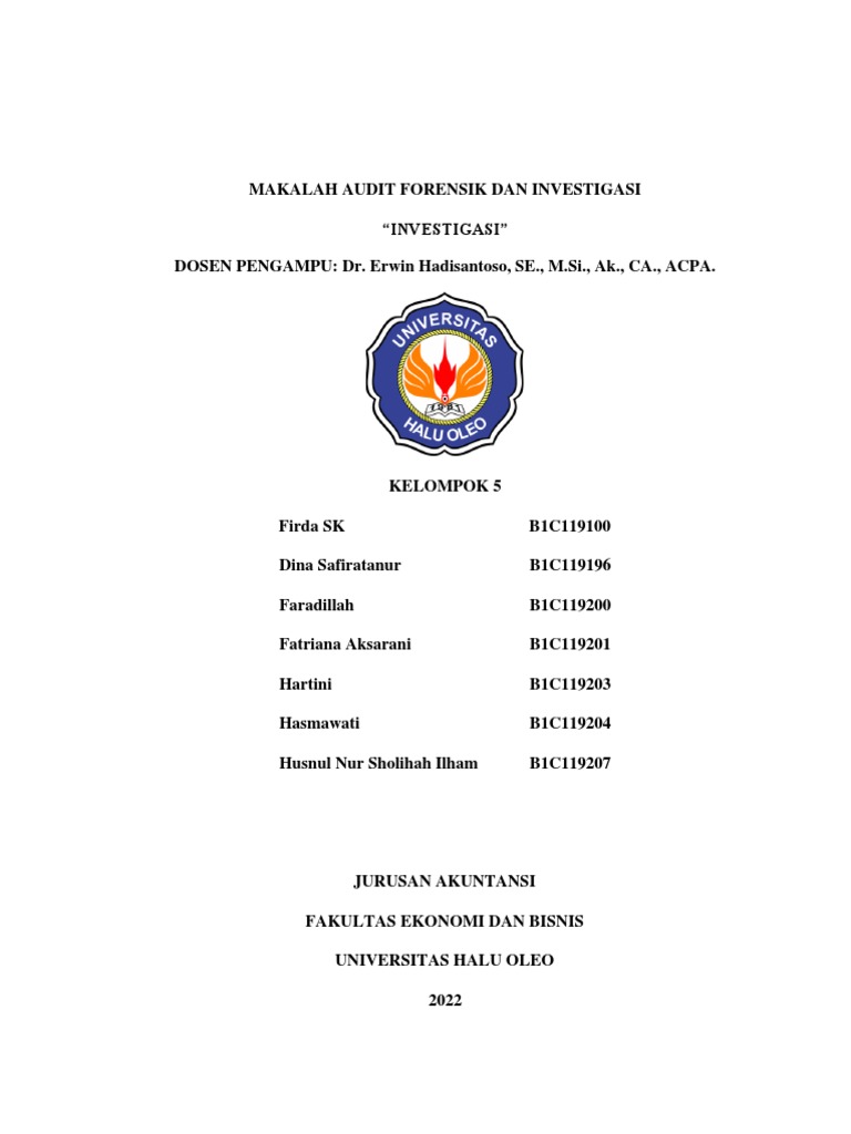 Makalah Audit Forensik Dan Investigasi | PDF
