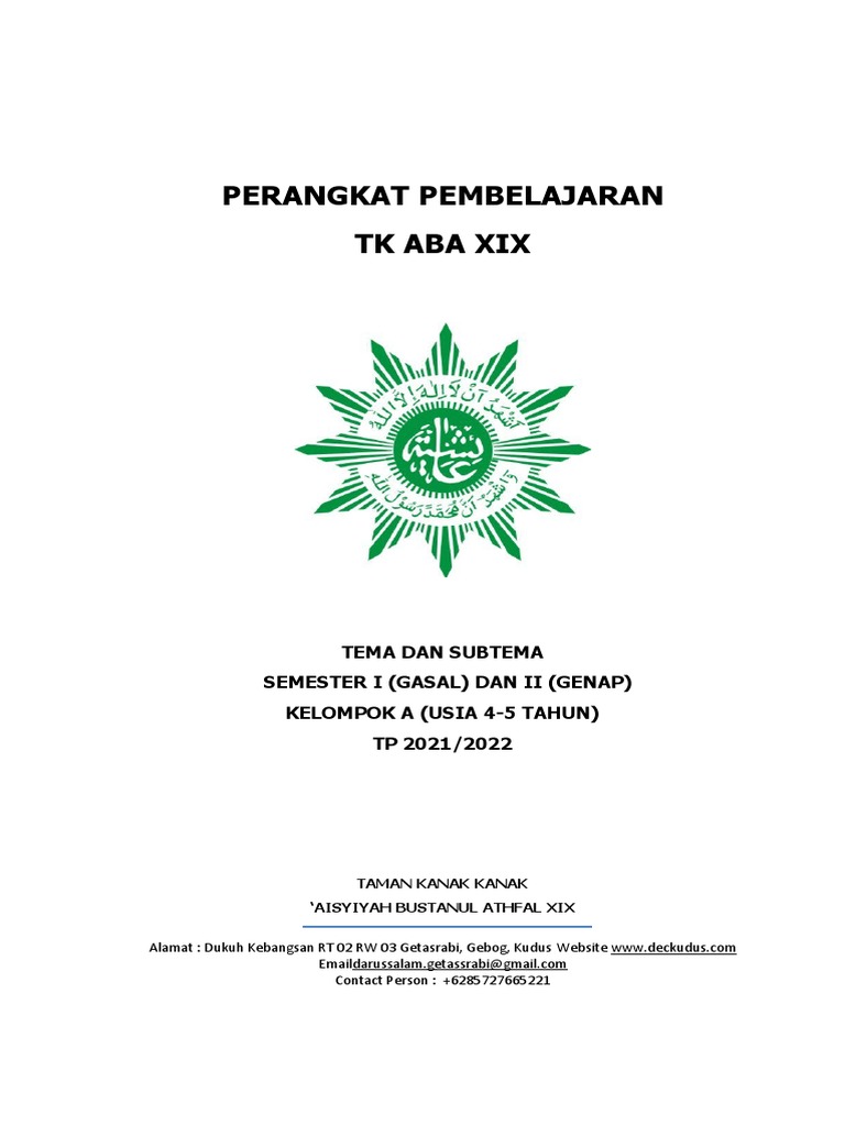 Prosem Paud Kurikulum 2013 KLP A - SMT 1,2 - Paud Jateng | PDF