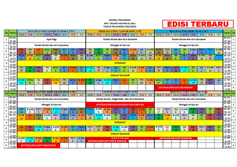 JADWAL BARU SETAHUN Baru | PDF
