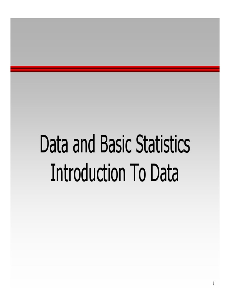 Data and Basic Stats Rev C 1-25 (Compatibility Mode) | PDF | Standard ...