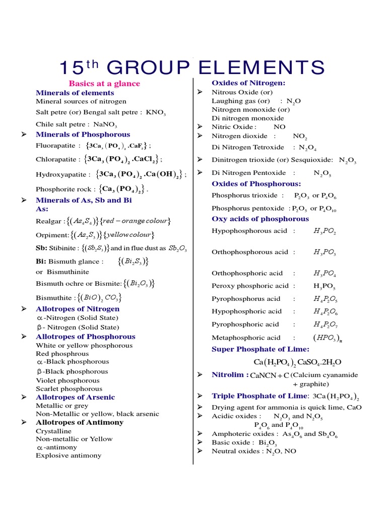 15th Group | PDF | Nitric Acid | Nitrogen