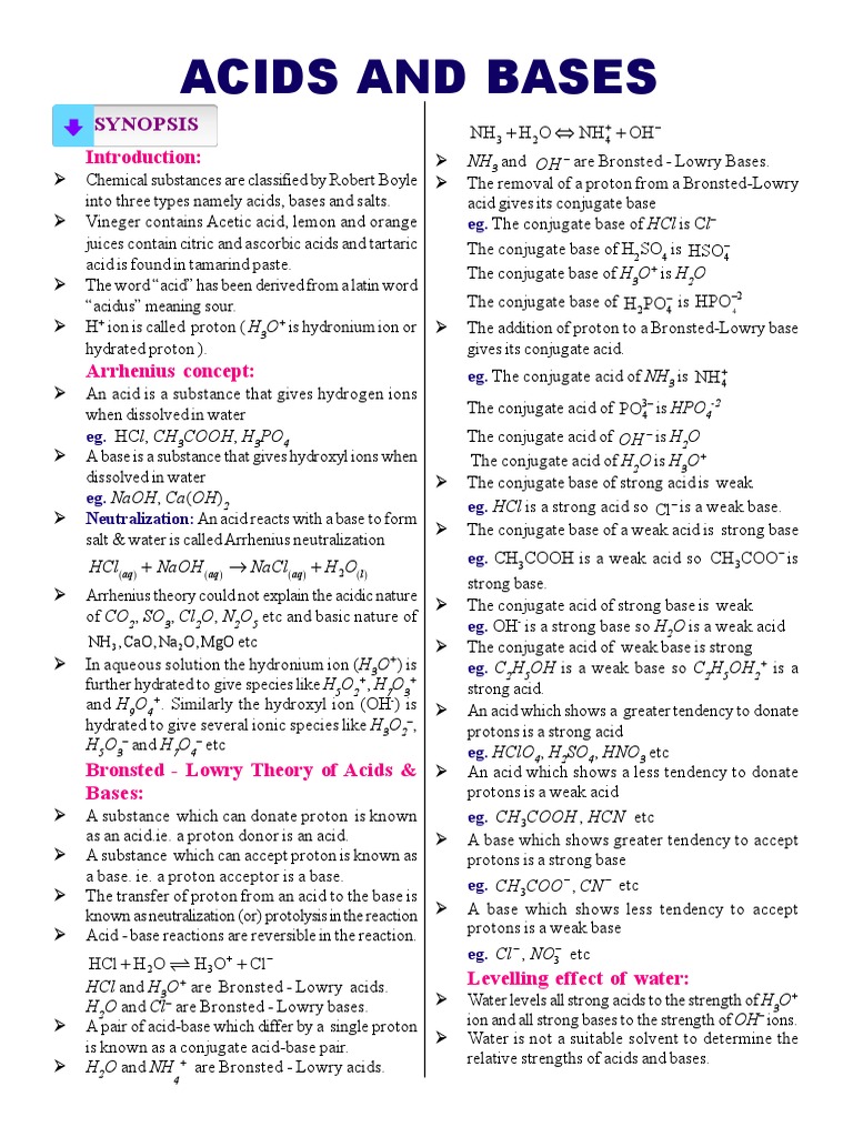 Acids and Bases | PDF | Acid | Buffer Solution