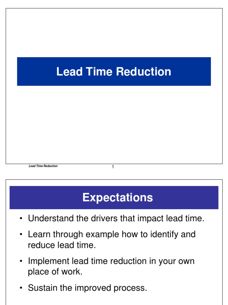 Lead Time - Reduction | PDF | Lean Manufacturing | Inventory