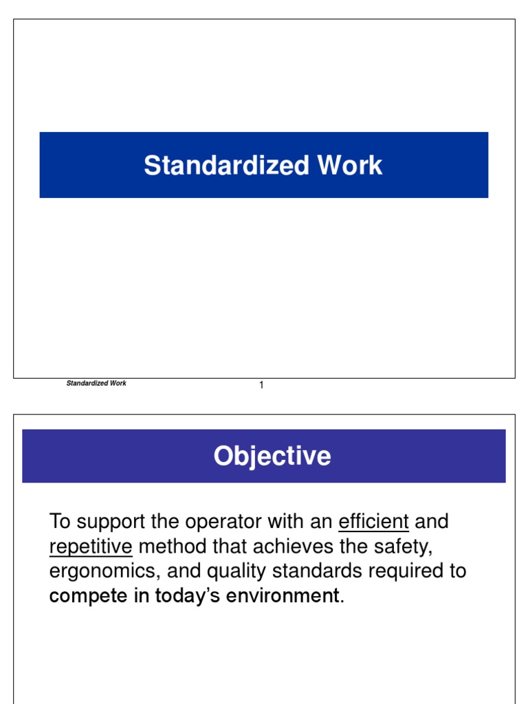 Standardized Work | PDF | Information | Standardization
