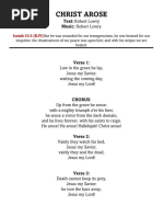 He Arose: Easter Hymn Lyrics | PDF