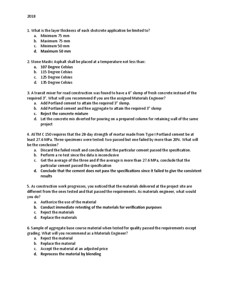 Set-2 Answer | PDF | Concrete | Road Surface
