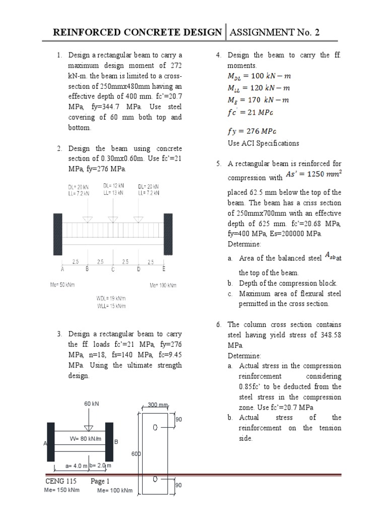 RCD Assignment 2 | PDF | Beam (Structure) | Reinforced Concrete