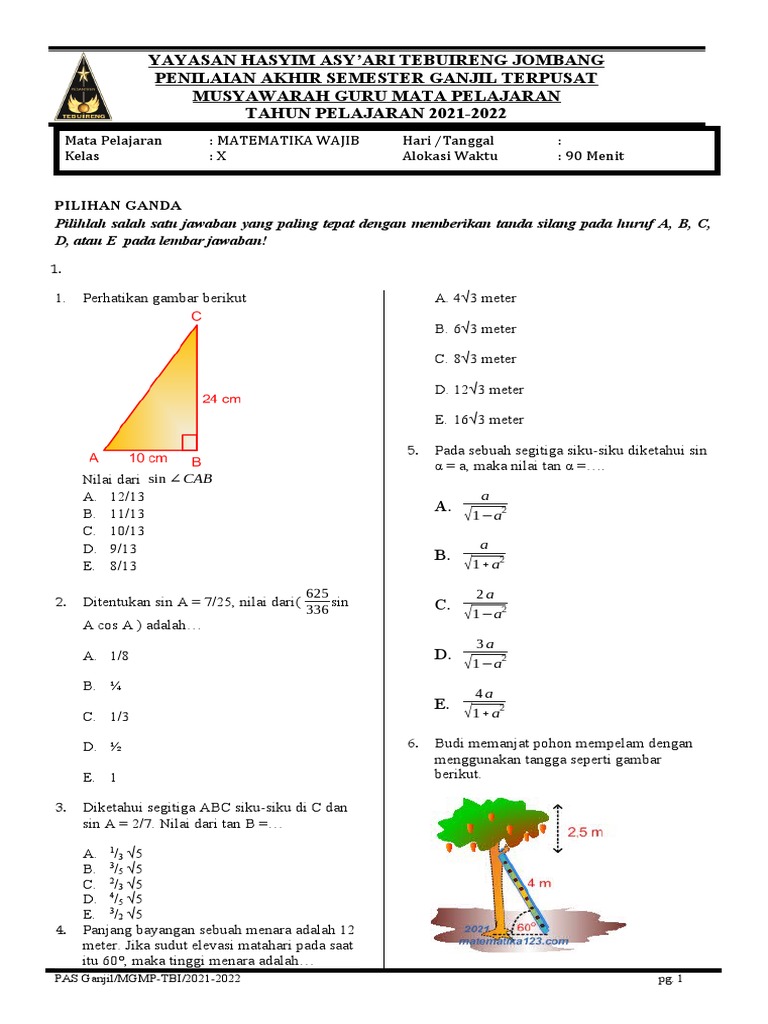 SOAL X Trigono Perb | PDF
