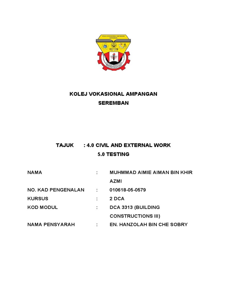 Civil and External Work | PDF