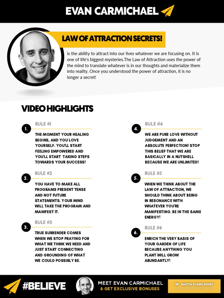 The Law of Attraction Secrets - How It Really Works How To Use It | PDF ...