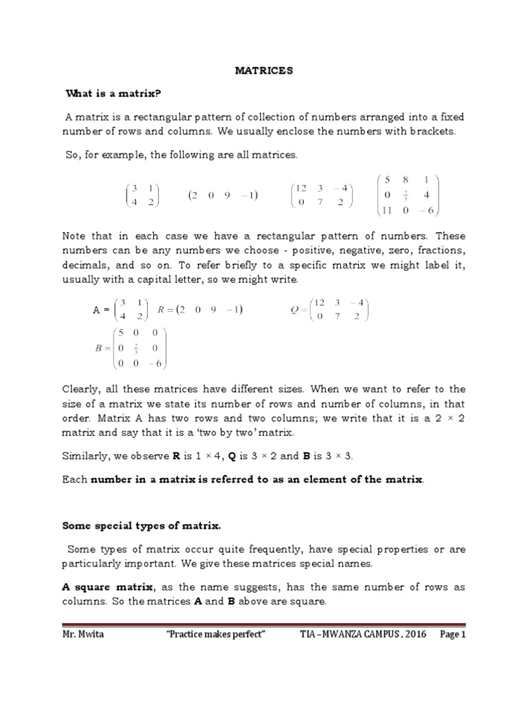 MATRICES 2x2 | Download Free PDF | Matrix (Mathematics) | Determinant