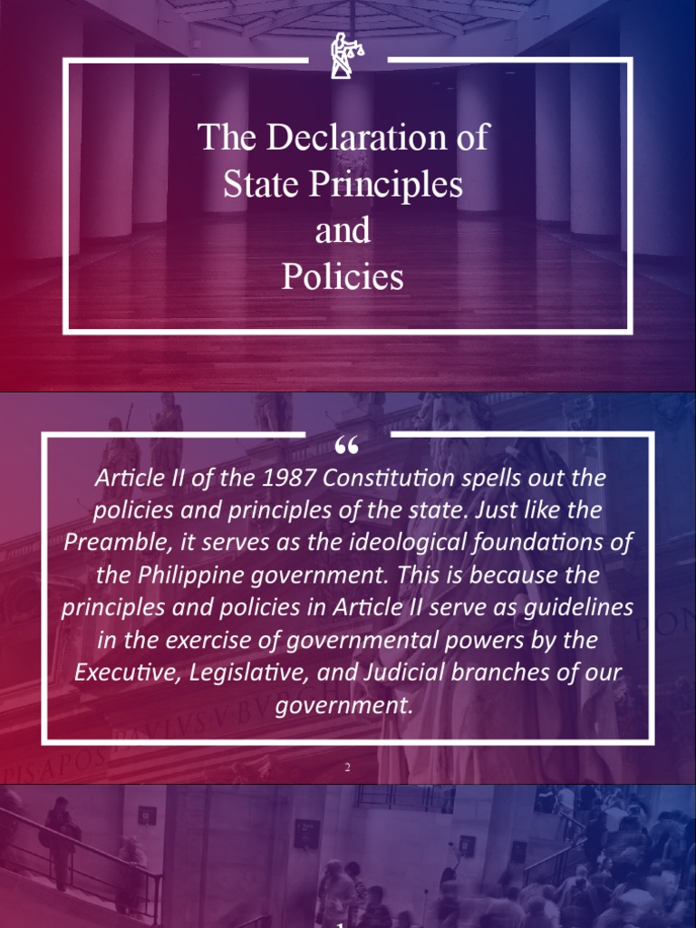 The Declaration of State Principles and Policies | PDF | Separation Of ...