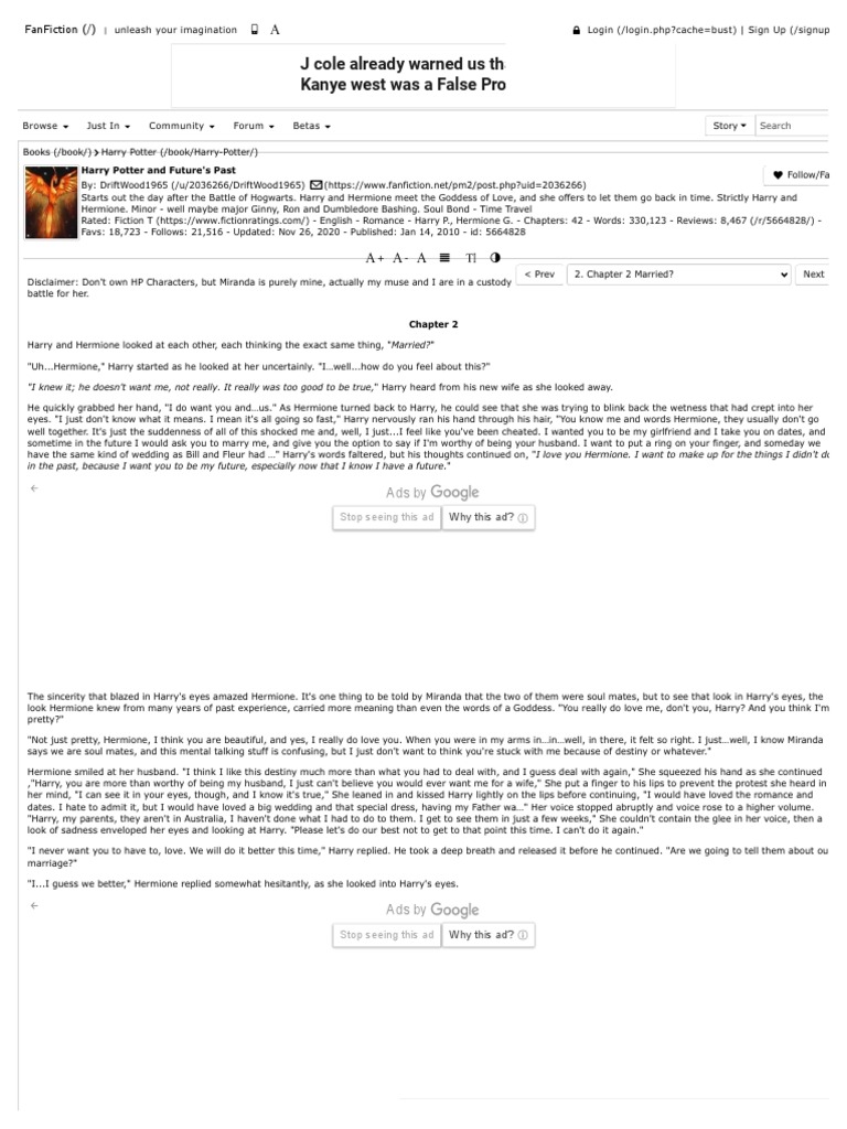 Harry Potter and Future's Past Chapter 2 Married - , A Harry Potter Fanfic - FanFiction | PDF ...