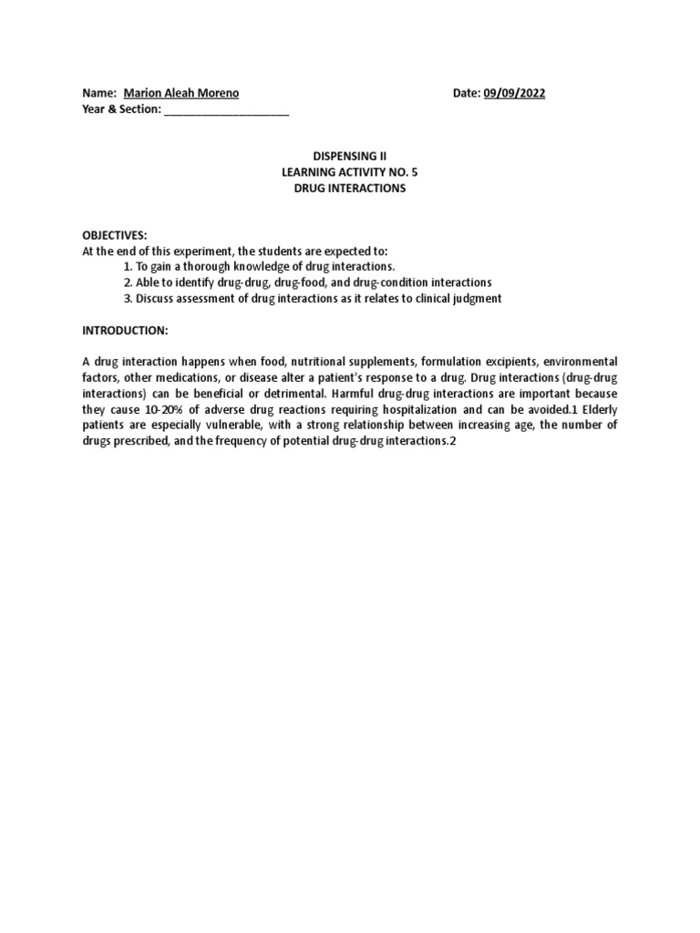 DISPENSING II - Activity No. 5 | PDF | Nonsteroidal Anti Inflammatory ...