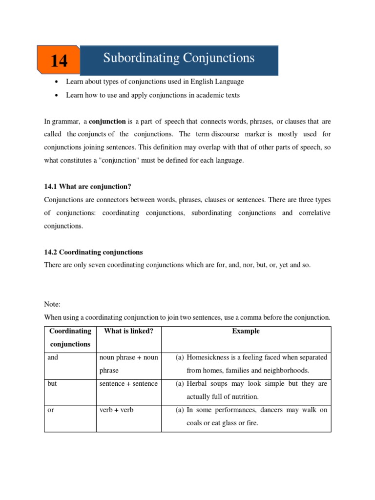 14 Conjunctions | PDF | Gemstone | Linguistics