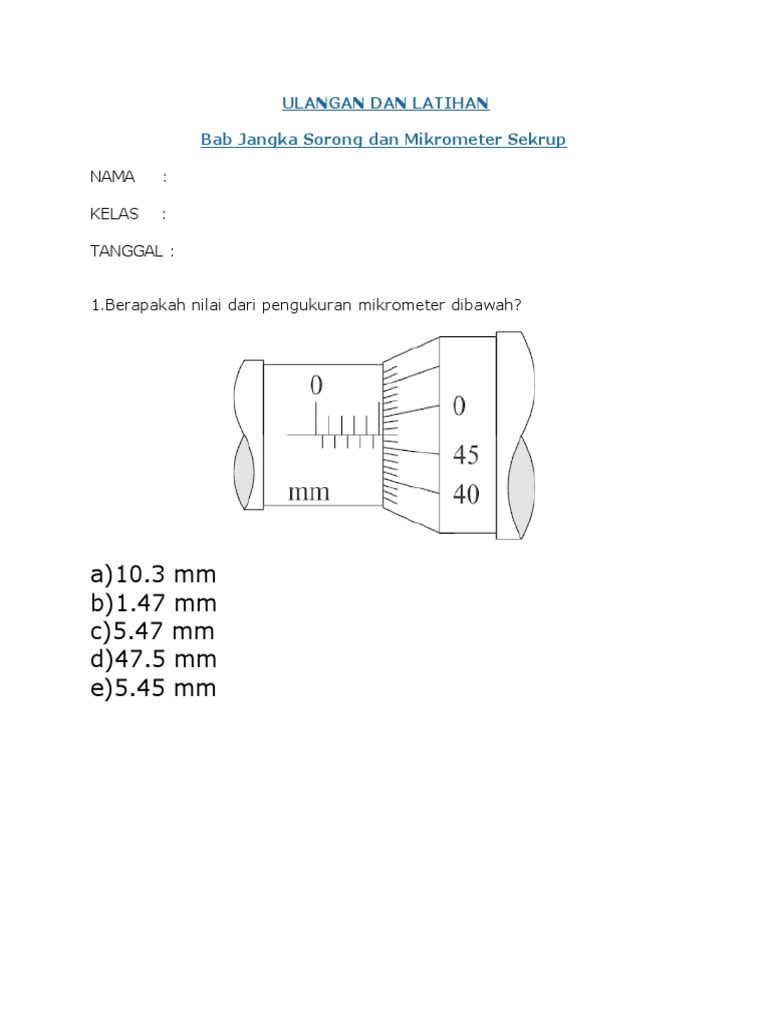 Latihan Soal Pengukuran | PDF
