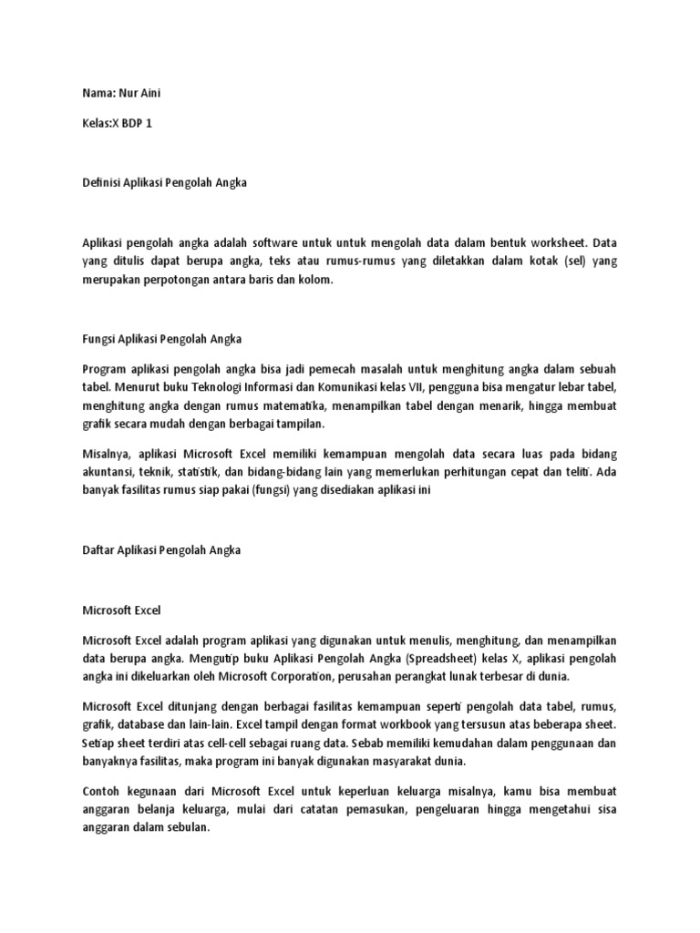 Nur Aini-X BDP 1 | PDF