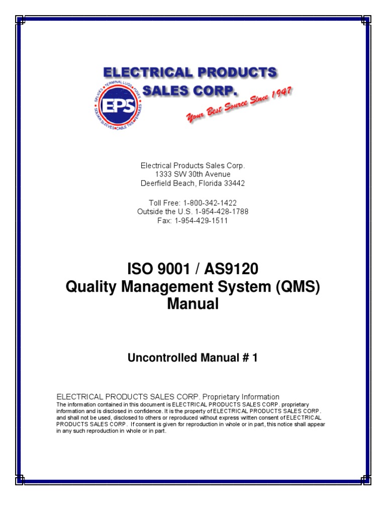 Qms Manual As9120 | Download Free PDF | Quality Management System | Audit