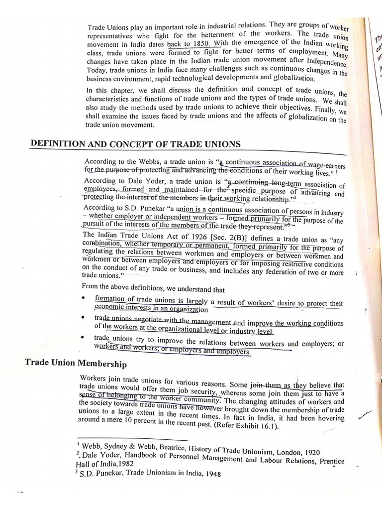 Trade+Union+Notes | PDF | Employment | Trade Union