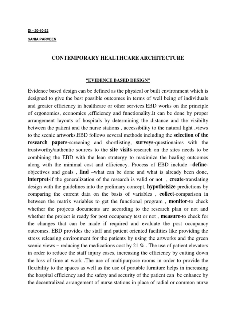 Evidence-Based Biophilic Design in Healthcare | PDF | Wellness ...