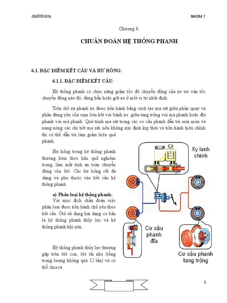 Bài tiểu luận- chẩn đoán hệ thống phanh | PDF