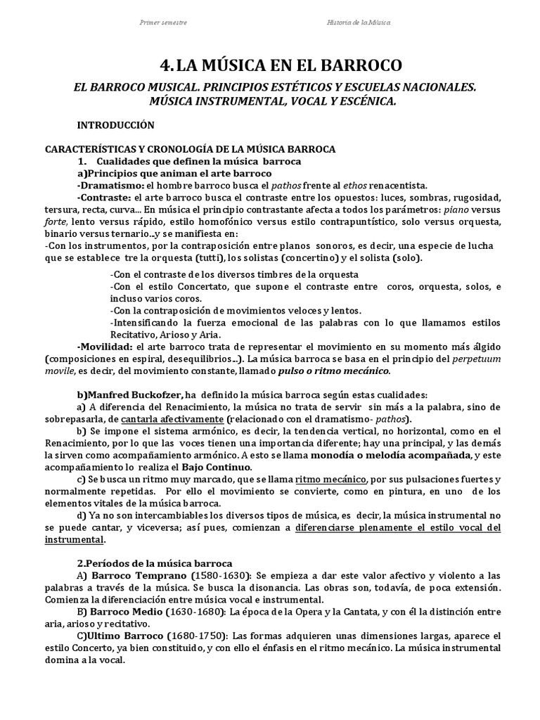 Música Barroca: Estética y Formas | PDF | Musica barroca | Johann ...