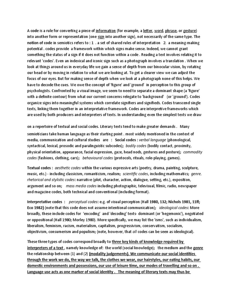 Decoding Meaning: An Exploration of Semiotic Codes and Their Role in ...