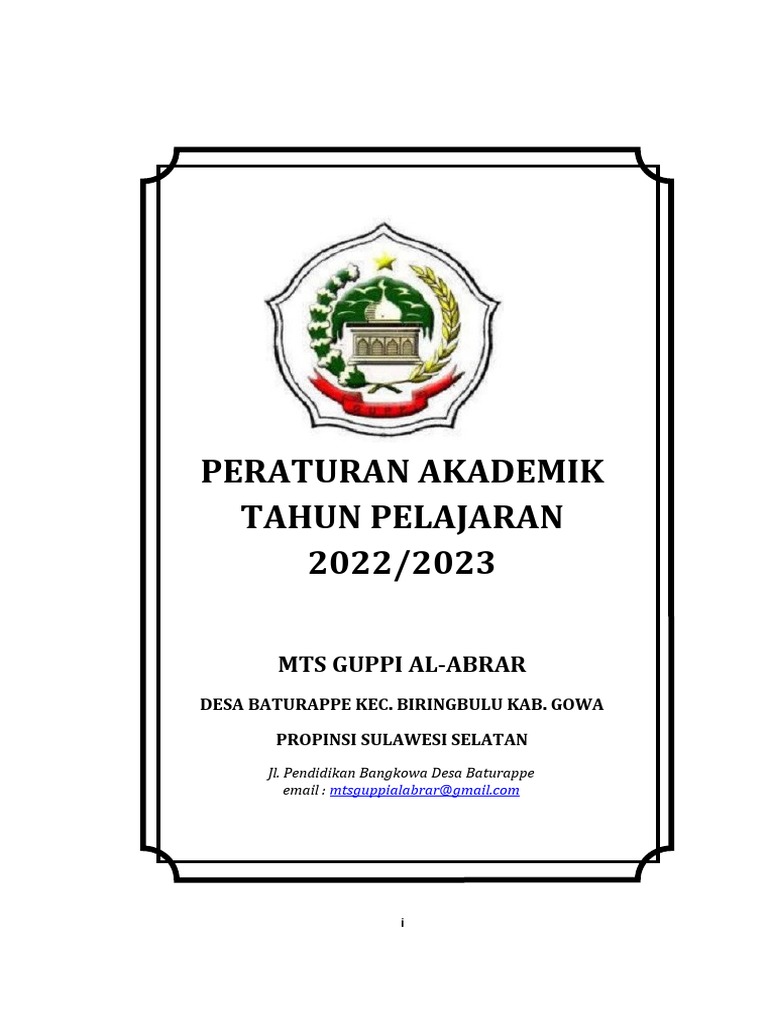 Peraturan Akademik MTs Abrar - 2022-2023 | PDF