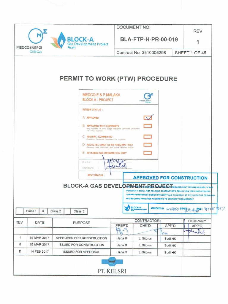 Bla FTP H PR 00 019 Rev.1 Afc PTW Procedure Final | PDF