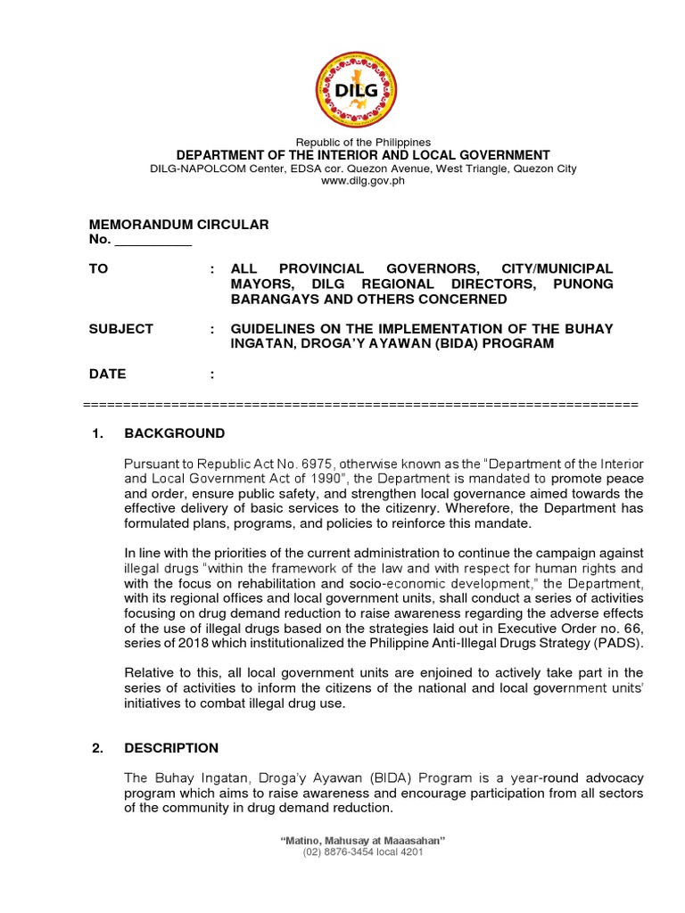 BIDA Program Guidelines | PDF | Government