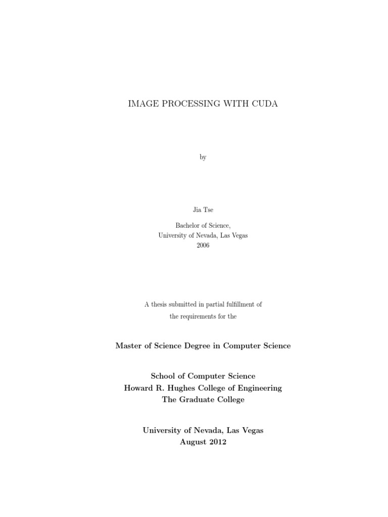 CUDA Image Processing Thesis | PDF | Graphics Processing Unit | Central Processing Unit