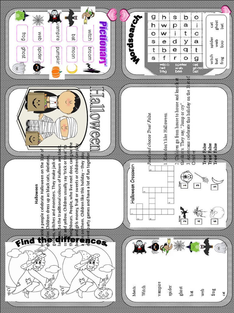 Halloween Minibook Fun Activities Fun Activities Games Games ...