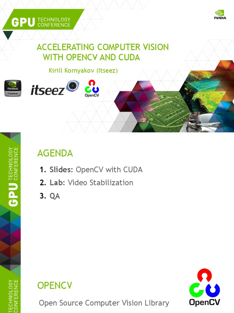 HANDS ON LAB S4795 Accelerating Computer Vision Opencv Cuda | PDF | Graphics Processing Unit ...