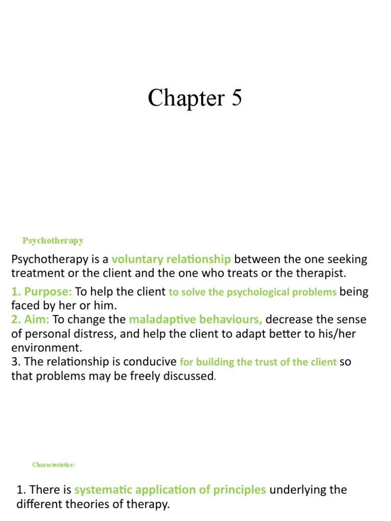 Chapter 5 - THERAPY | PDF | Psychotherapy | Cognitive Therapy
