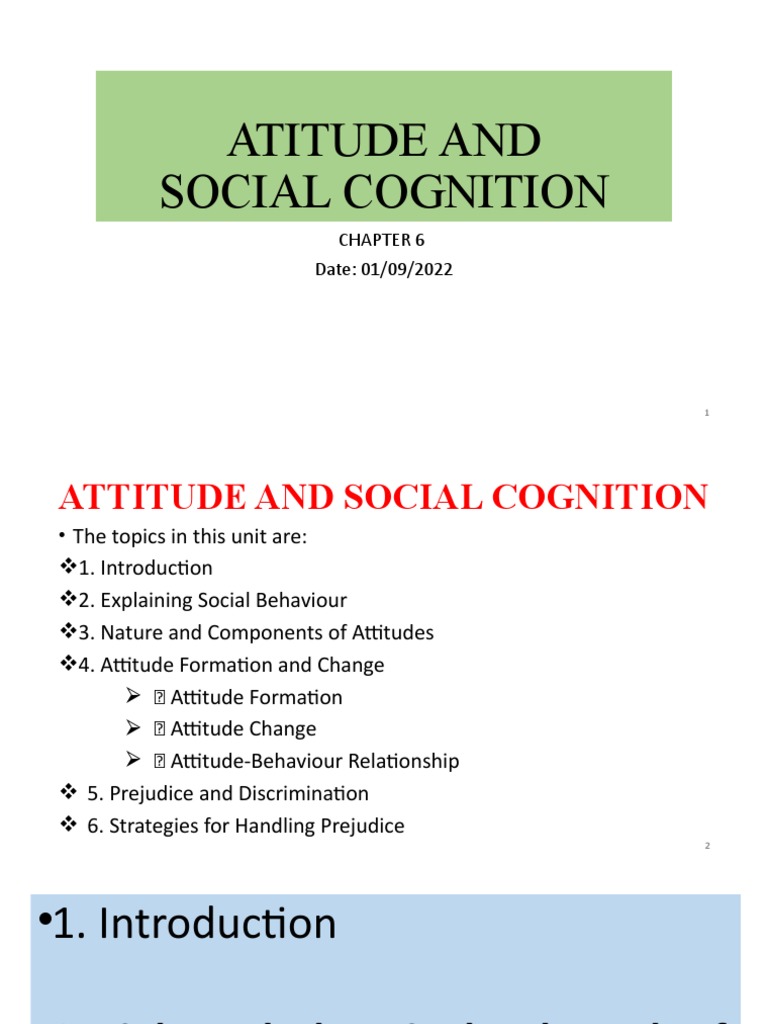 Attitudes and Social Cognition Overview | PDF | Attitude (Psychology ...