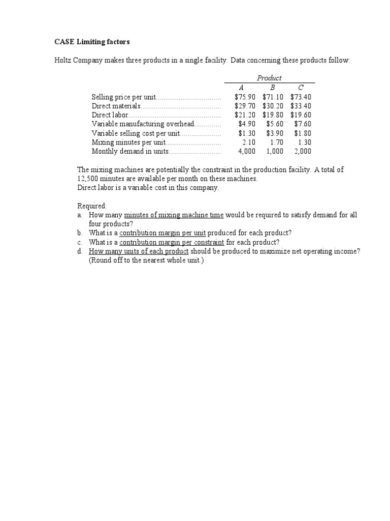 CASE Limiting Factors | PDF | Labour Economics | Microeconomics
