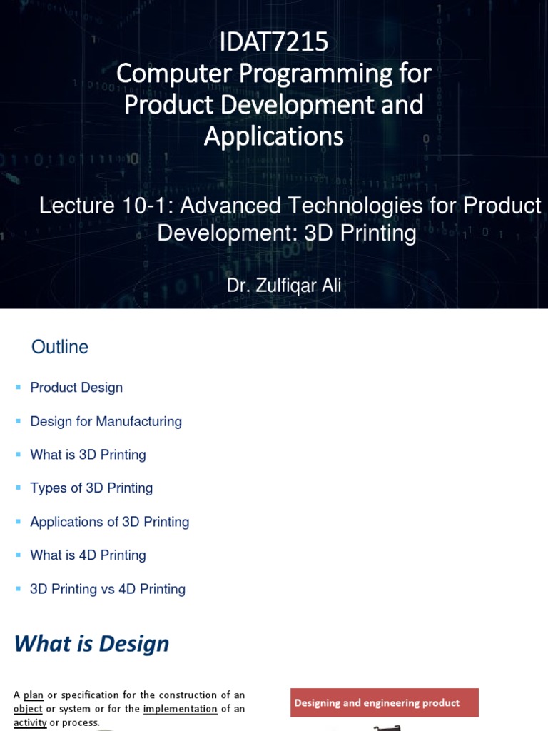 Week 10 - 1-Advance - Tech - 3D - Printing | PDF | 3 D Printing ...