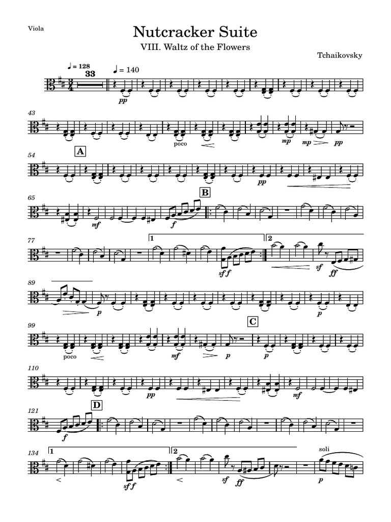 Nutcracker Suite VIII. Waltz of The Flowers Viola | PDF | The Nutcracker | Performing Arts