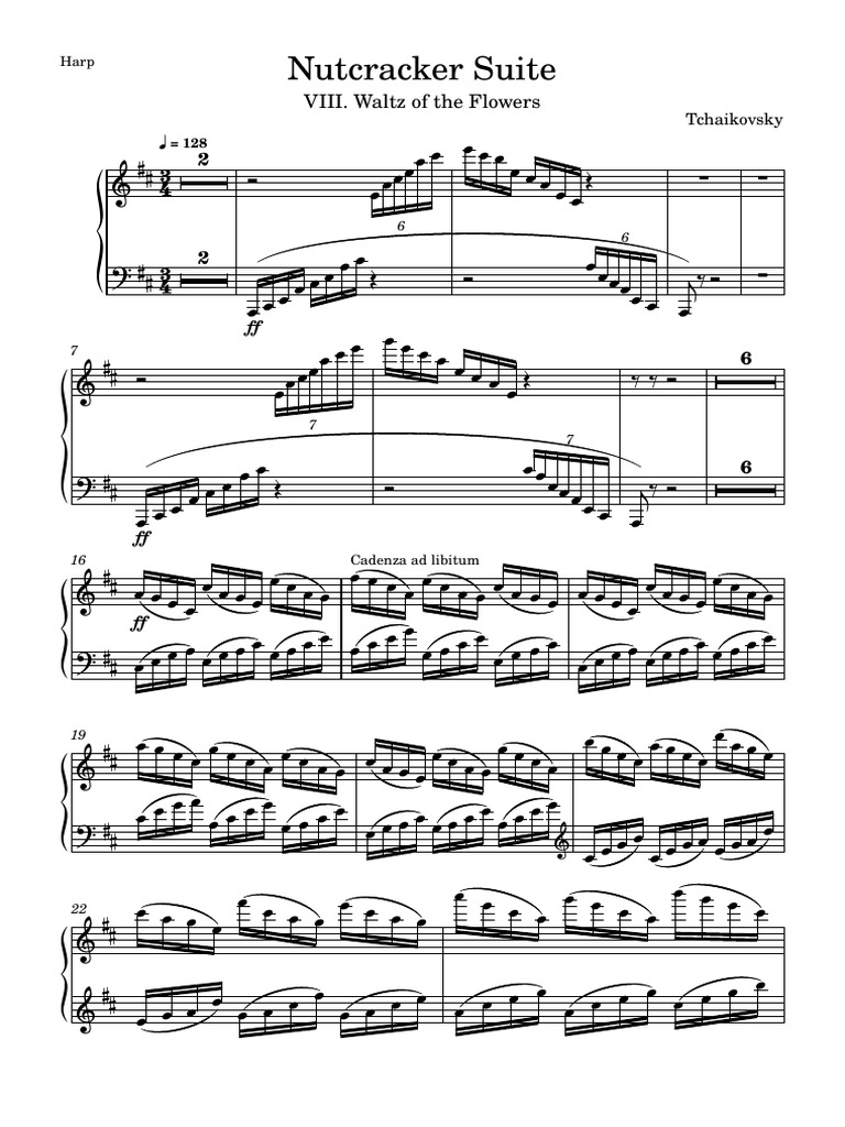 Nutcracker Suite VIII. Waltz of The Flowers Harp | Download Free PDF ...