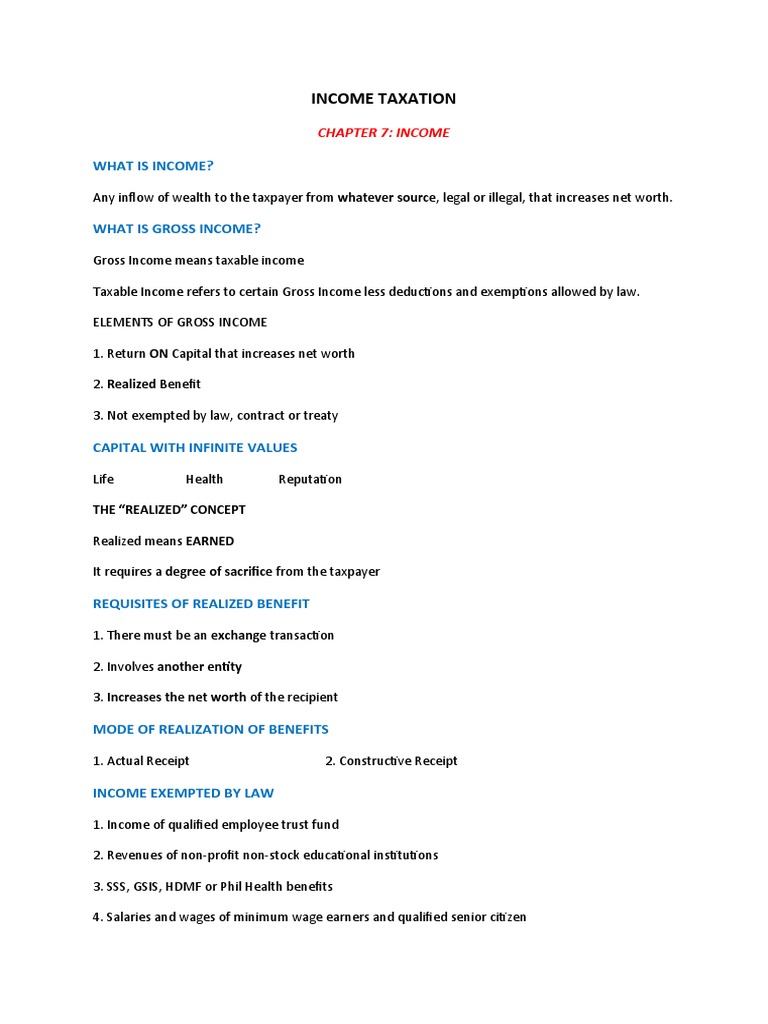 Income Taxation Reviewer (3RD Year. 1ST Sem. Midterm) | PDF | Capital ...