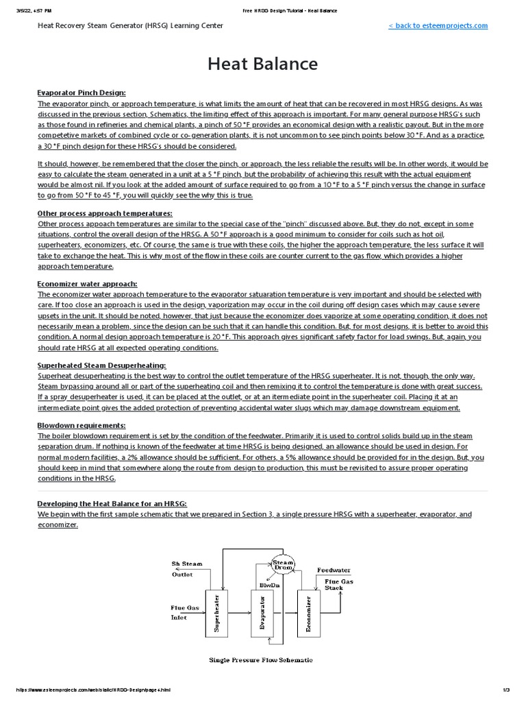 HRSG Design Tutorial: Heat Balance | PDF | Water | Boiler
