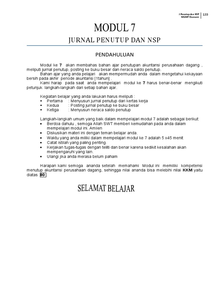 Modul 7. J.penutup Dan NSP | PDF