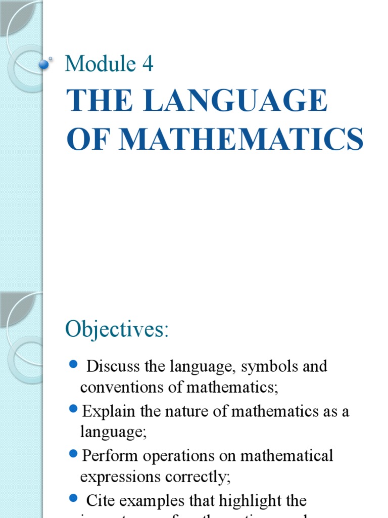 03.1 - The Language of Mathematics MODULE 4. | PDF | Career & Growth